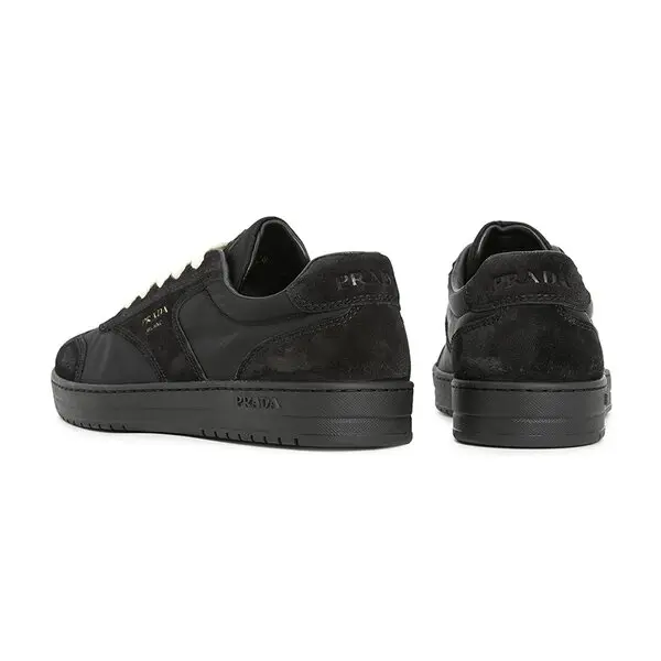 Prada Lace Up Round Toe Sneakers