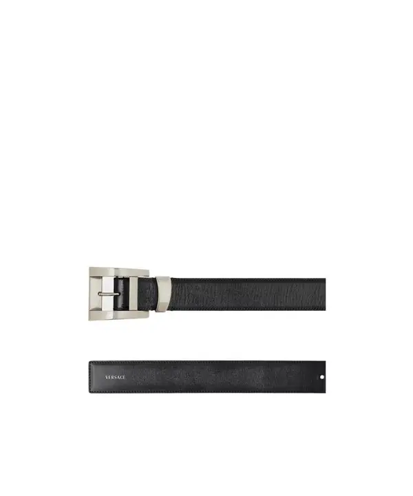 Versace Square Buckle Calf Leather Belt