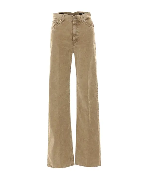 DONDUP Logo Patch Straight-leg Pants - Brown