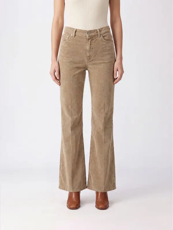 DONDUP Logo Patch Straight-leg Pants - Brown