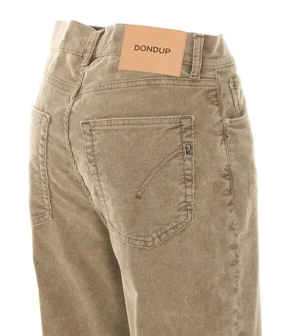 DONDUP Logo Patch Straight-leg Pants - Brown