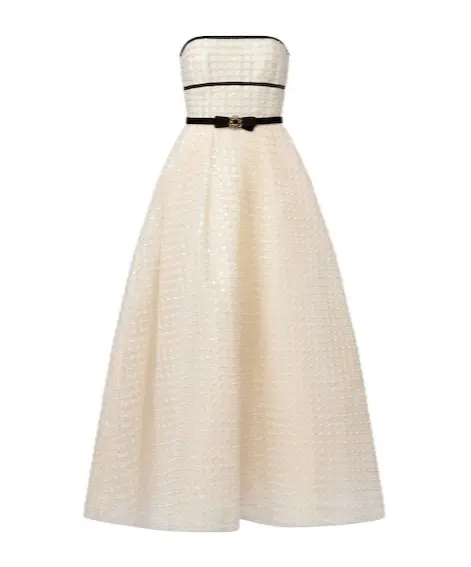 Elie Saab Embellished Belted Gown - Nude