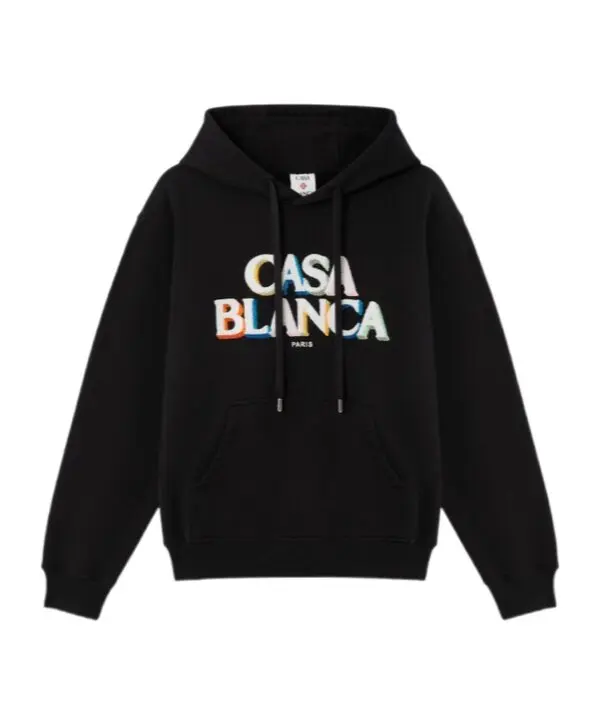 Casablanca Stacked Logo Embroidered Hooded Sweatshirt