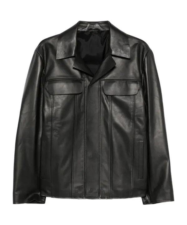 LARDINI Pressed Stud Fastened Jacket - Black
