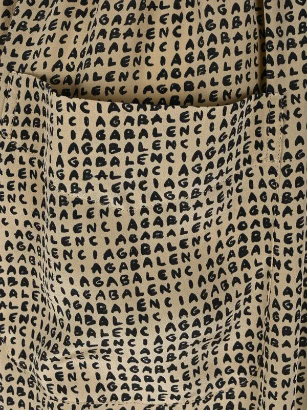 Balenciaga Logo Printed Pyjama Pants - Beige/black