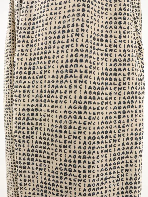 Balenciaga Logo Printed Pyjama Pants - Beige/black