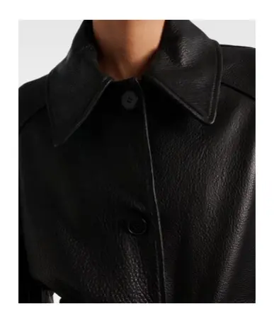 Nour Hammour Perrin Belted Leather Jacket