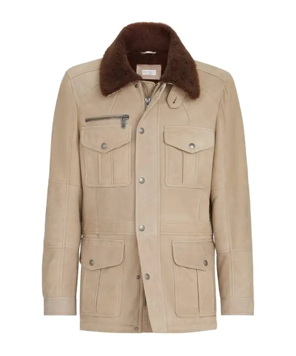 Brunello Cucinelli Shearling Trimmed Utility Jacket - No