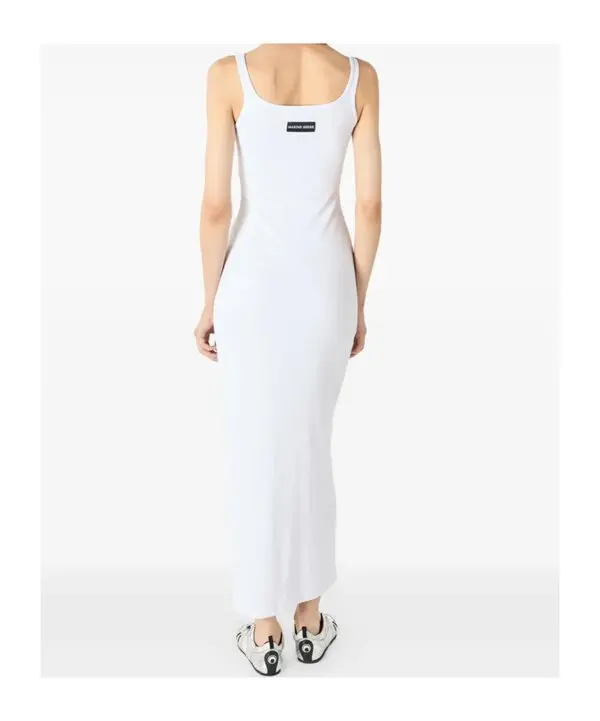 MARINE SERRE Moon Logo Ribbed Jersey Maxi Dress