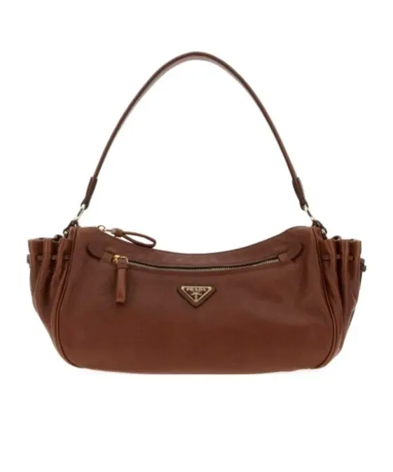 Prada Zippered Shoulder Bag - Brown
