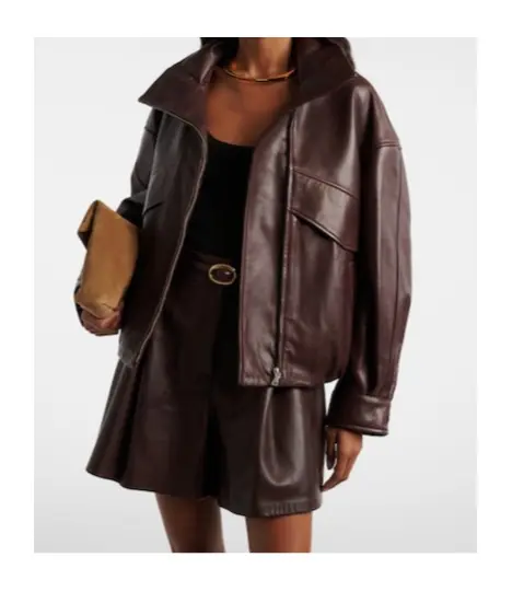 Nour Hammour Roland Leather Bomber Jacket
