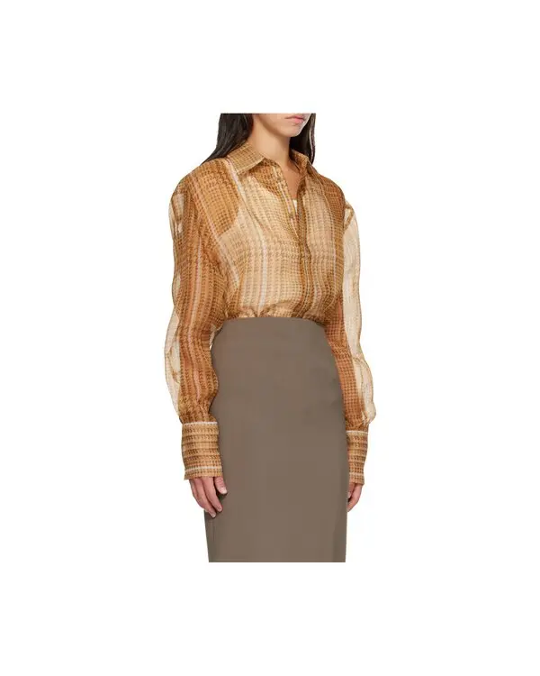 MUGLER Button-up Organza Shirt