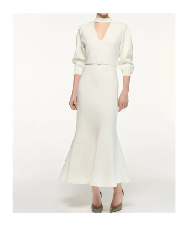Roland Mouret V-neck Belted Dress