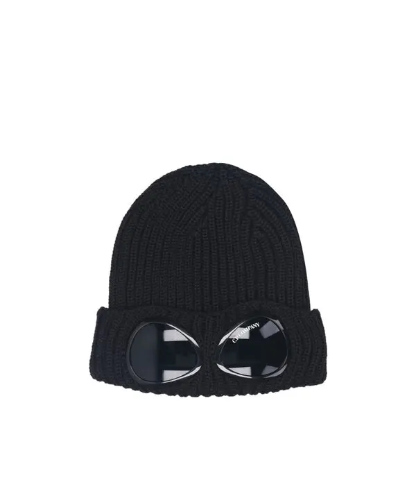 C.P. COMPANY Ribbed Goggle Beanie - Black