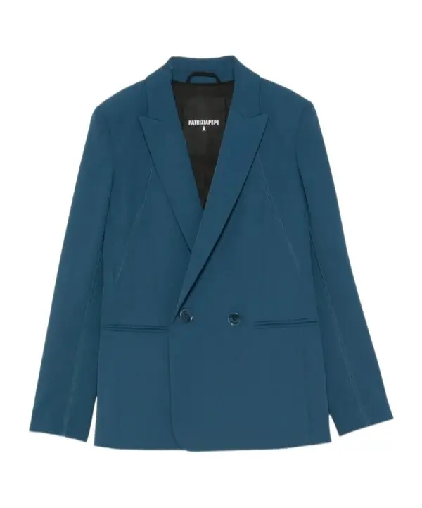 Patrizia Pepe Double-breasted Jacket - Blue