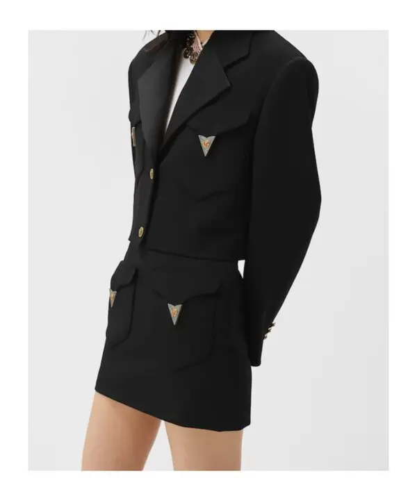 Versace Wool Crop Blazer