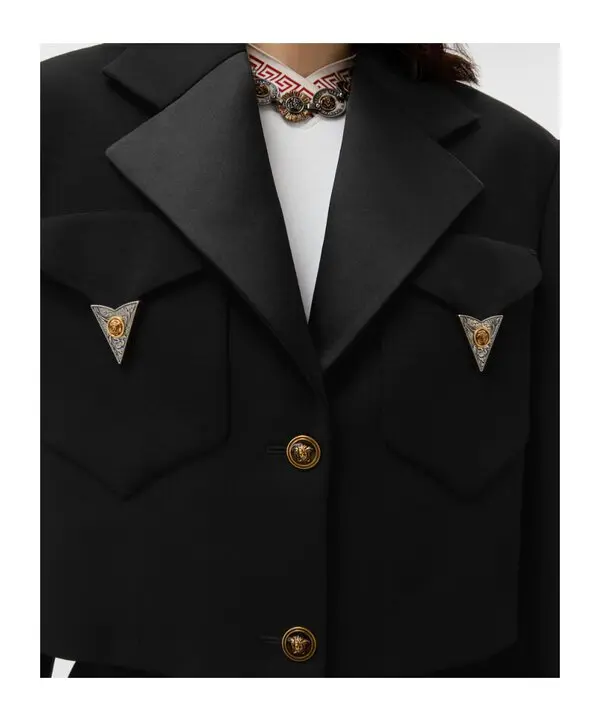 Versace Wool Crop Blazer