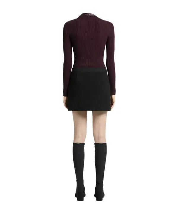 COURREGES Vinyl-collar Ribbed-knit Sweater