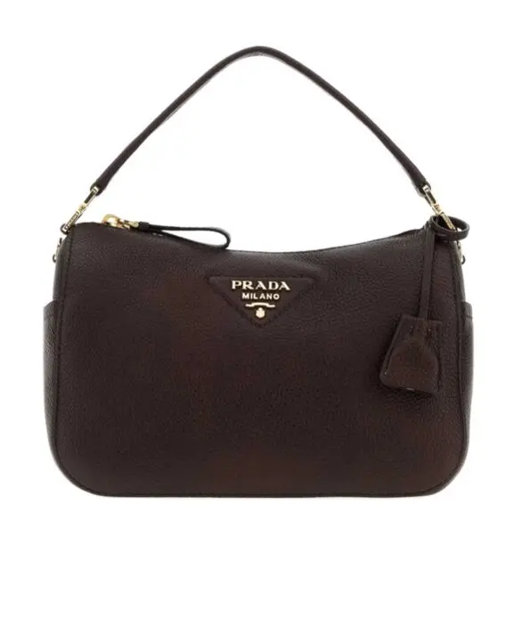 Prada Zippered Handbag With Top Handle - Black