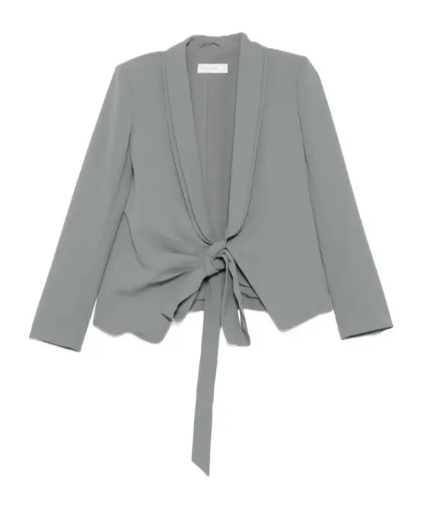 Patrizia Pepe Wrap-design Tie-fastening Jacket - Grey