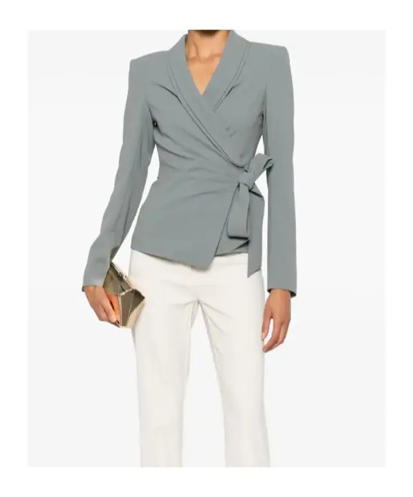 Patrizia Pepe Wrap-design Tie-fastening Jacket