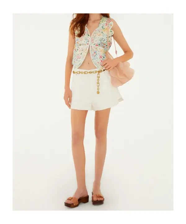 Farm Rio Sleeveless Vest With 3d Embroidery