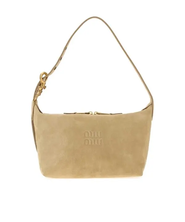 Miu Miu Zippered Shoulder Bag - Beige