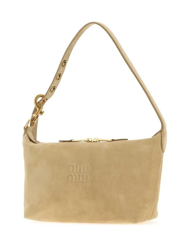 Miu Miu Zippered Shoulder Bag - Beige