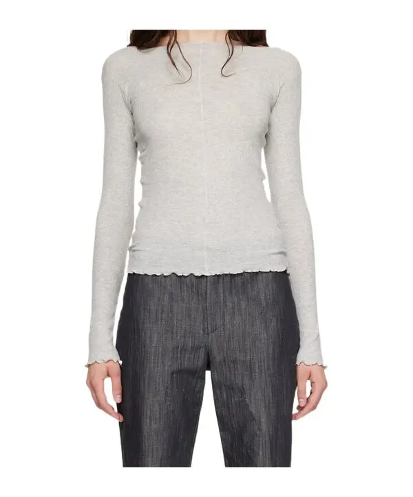 BASERANGE Long-sleeved T-shirt With Ruffle Details