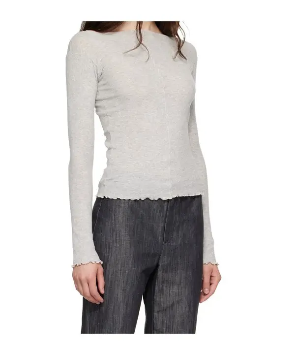 BASERANGE Long-sleeved T-shirt With Ruffle Details