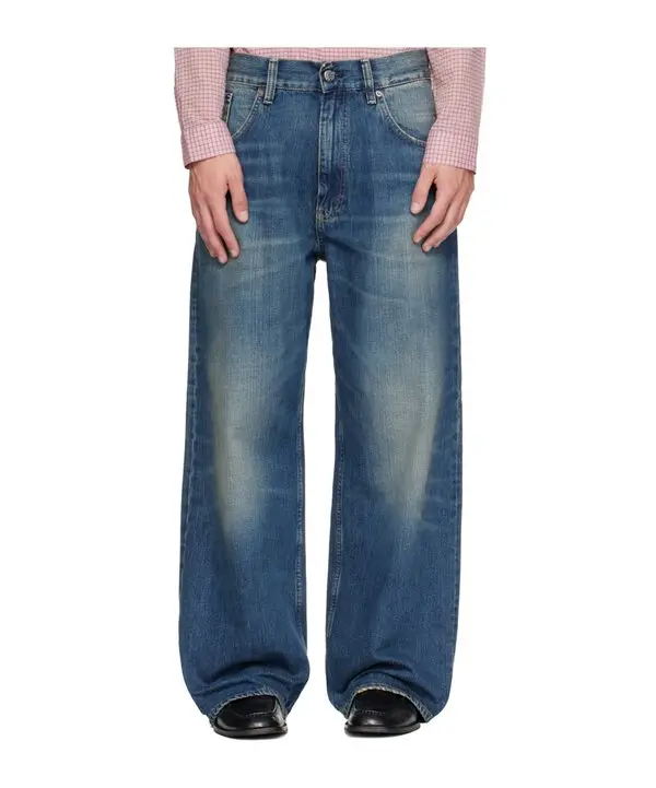 SUNFLOWER Super Wide Belt Loop Jeans - Blue