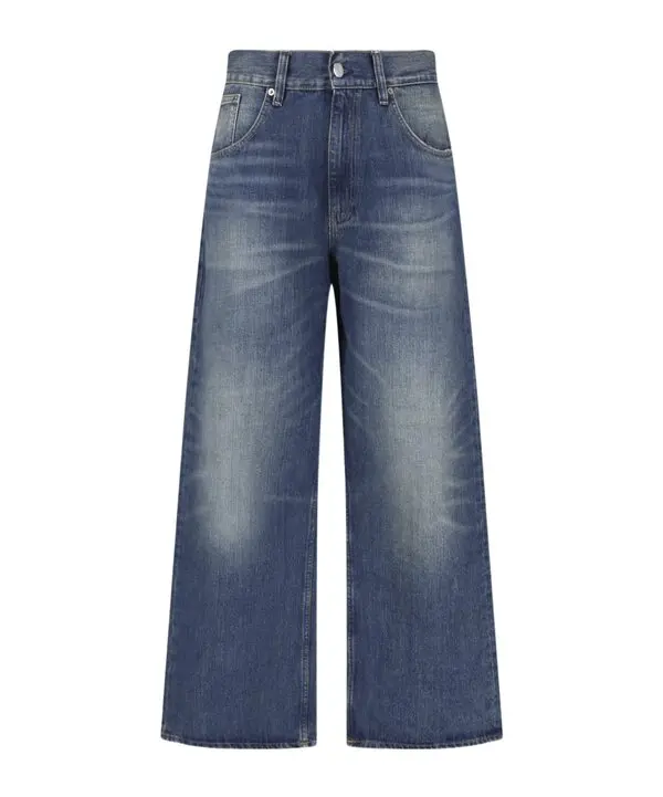 SUNFLOWER Logo Patch Wide-leg Trousers - No