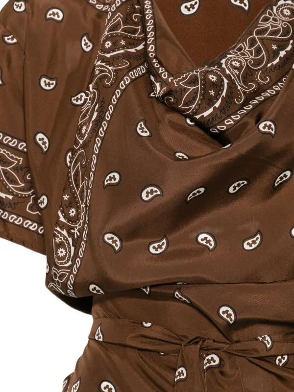 P.a.r.o.s.h Paisley Print Draped Silk Top