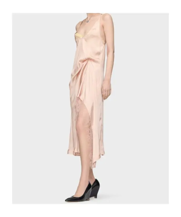 MAISON MARGIELA Silk Lace Midi Dress - Blush