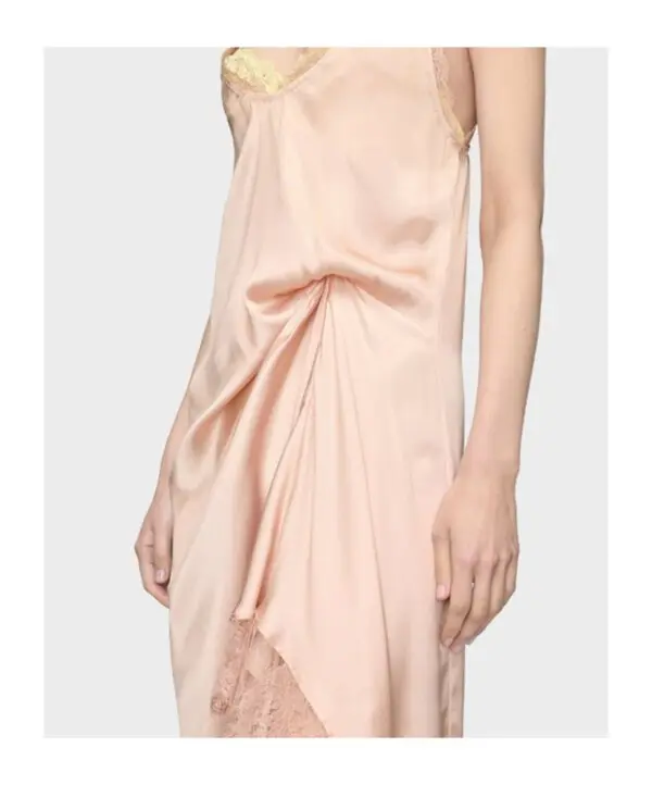 MAISON MARGIELA Silk Lace Midi Dress - Blush