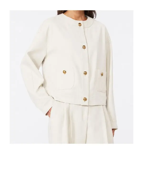 Max Mara Kiwi Button-up Jacket With Patch Pockets - Beige