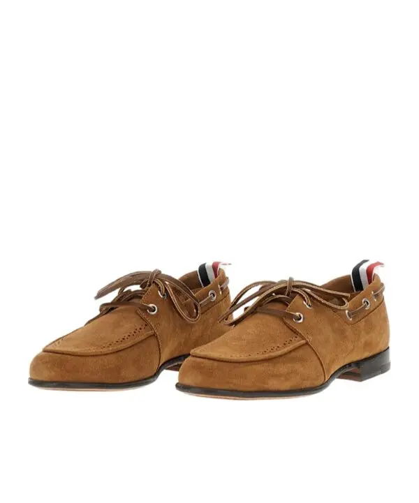 Thom Browne Suede Brogue Detail Boat Shoes