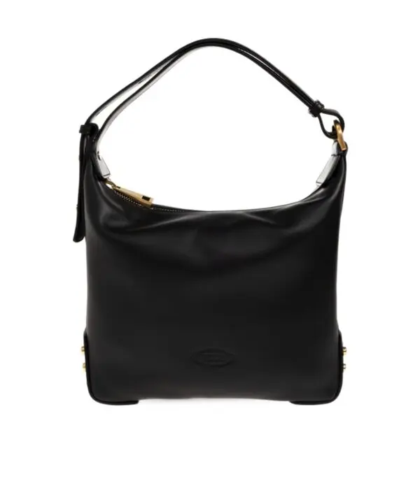 TOD'S Zippered Shoulder Bag - Black
