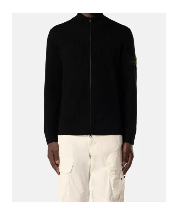 Stone Island Ribbed Zip-up Jumper