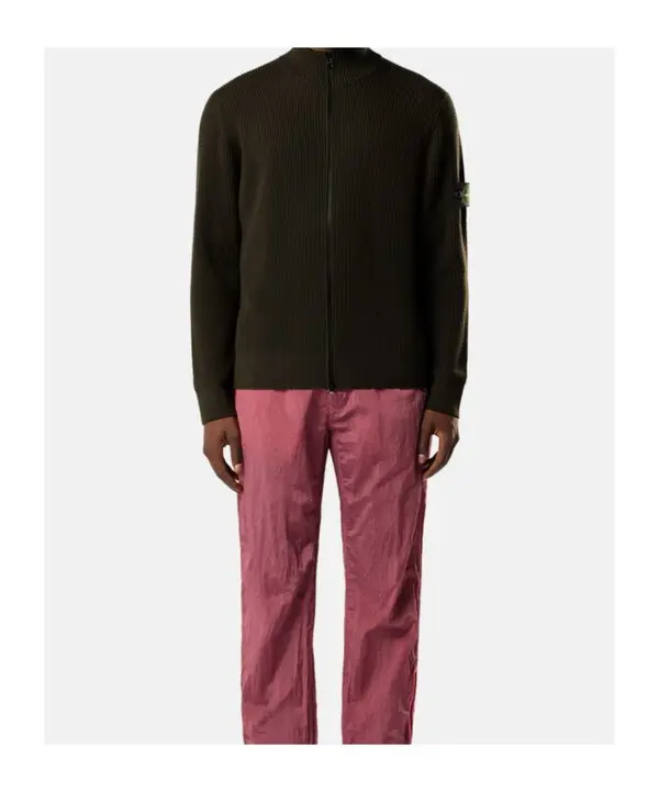 Stone Island Ribbed-knit Zip-up Cardigan