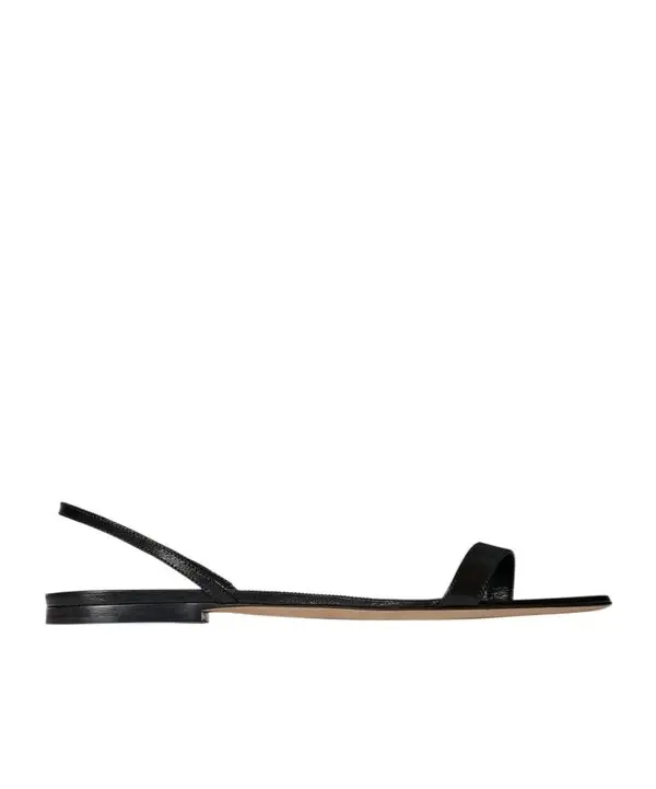 THE ROW Ella Flat Sandal - Black