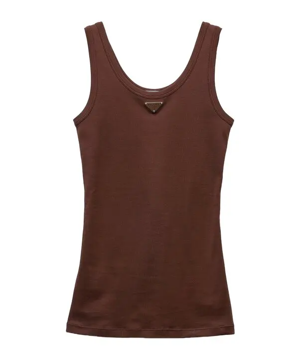 Prada Logo Jersey Tank Top - No