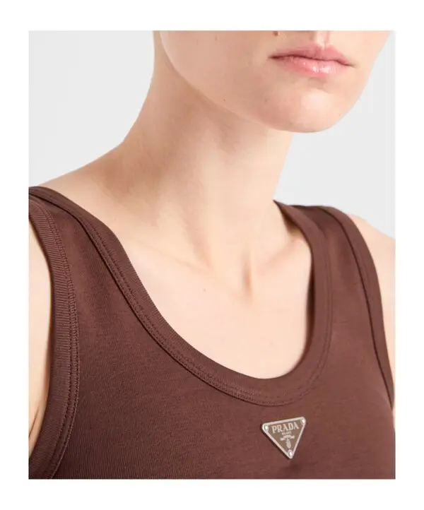 Prada Logo Jersey Tank Top - No