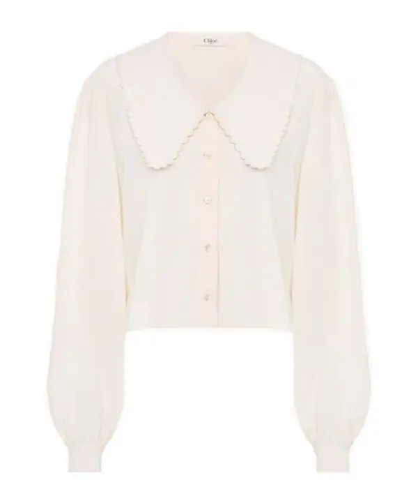 Chloé Scalloped Collar Shirt - No