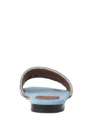 Fendi Denim-effect Ff Jacquard Slides