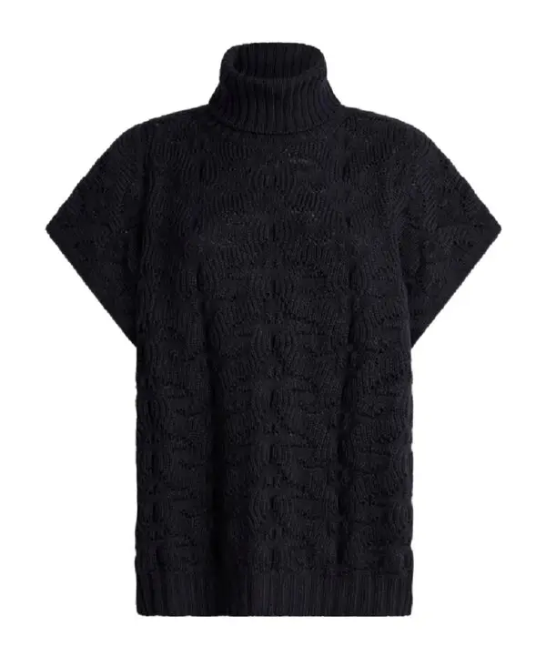 Etro Wool-blend Turtleneck Sweater With Paisley Detailing - Blue