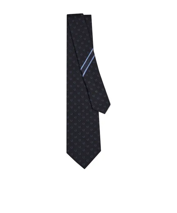 FERRAGAMO Gancini Silk Jacquard Tie