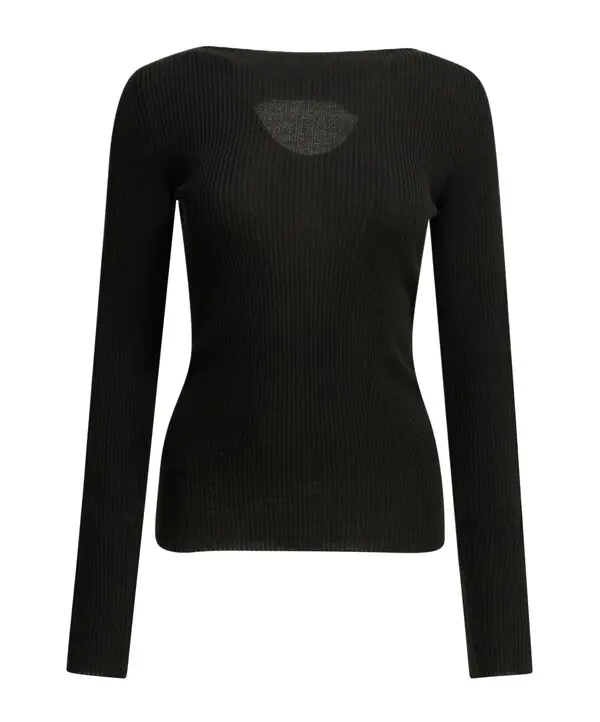 Rick Owens Boat Neck Knit Sweater - Black