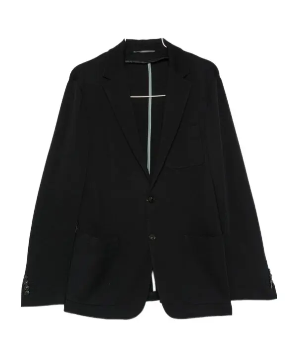 Canali Long-sleeved Casual Jacket - Black