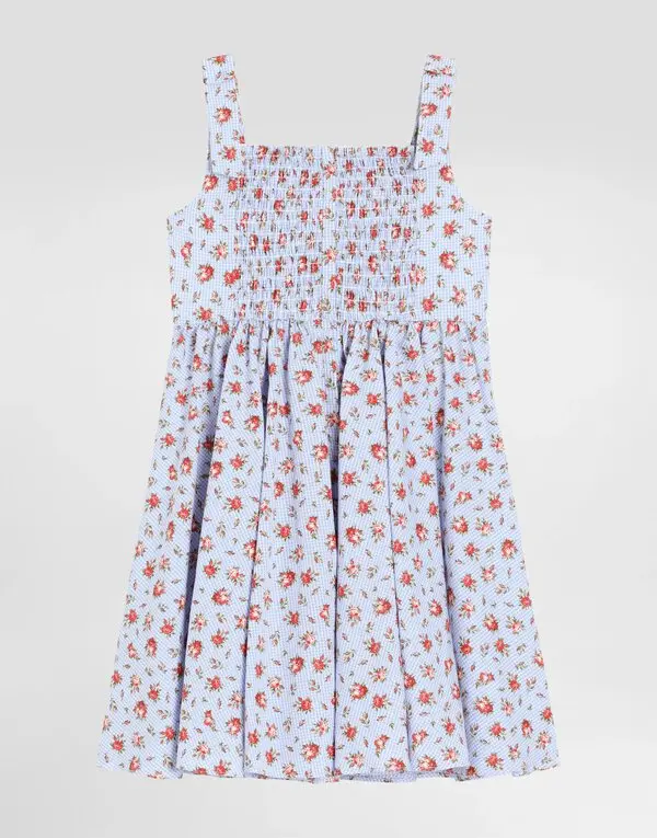 Dolce & Gabbana Shirred Floral-print Dress